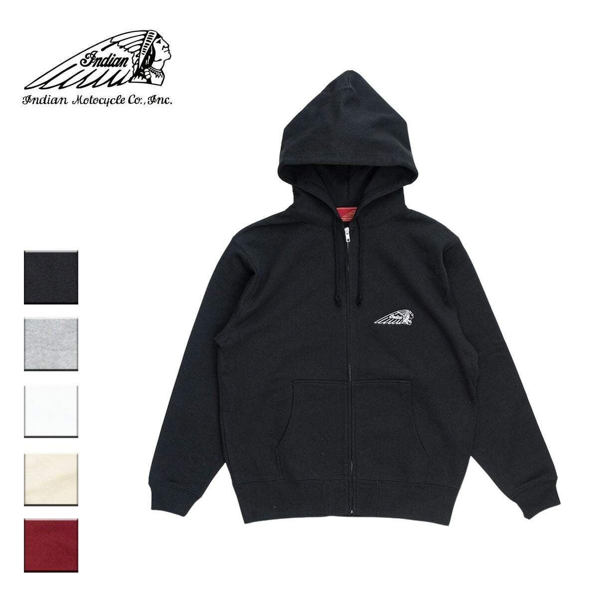 Indian インディアン Basic Zip-up Hoodie Headmark Logo – Blueism