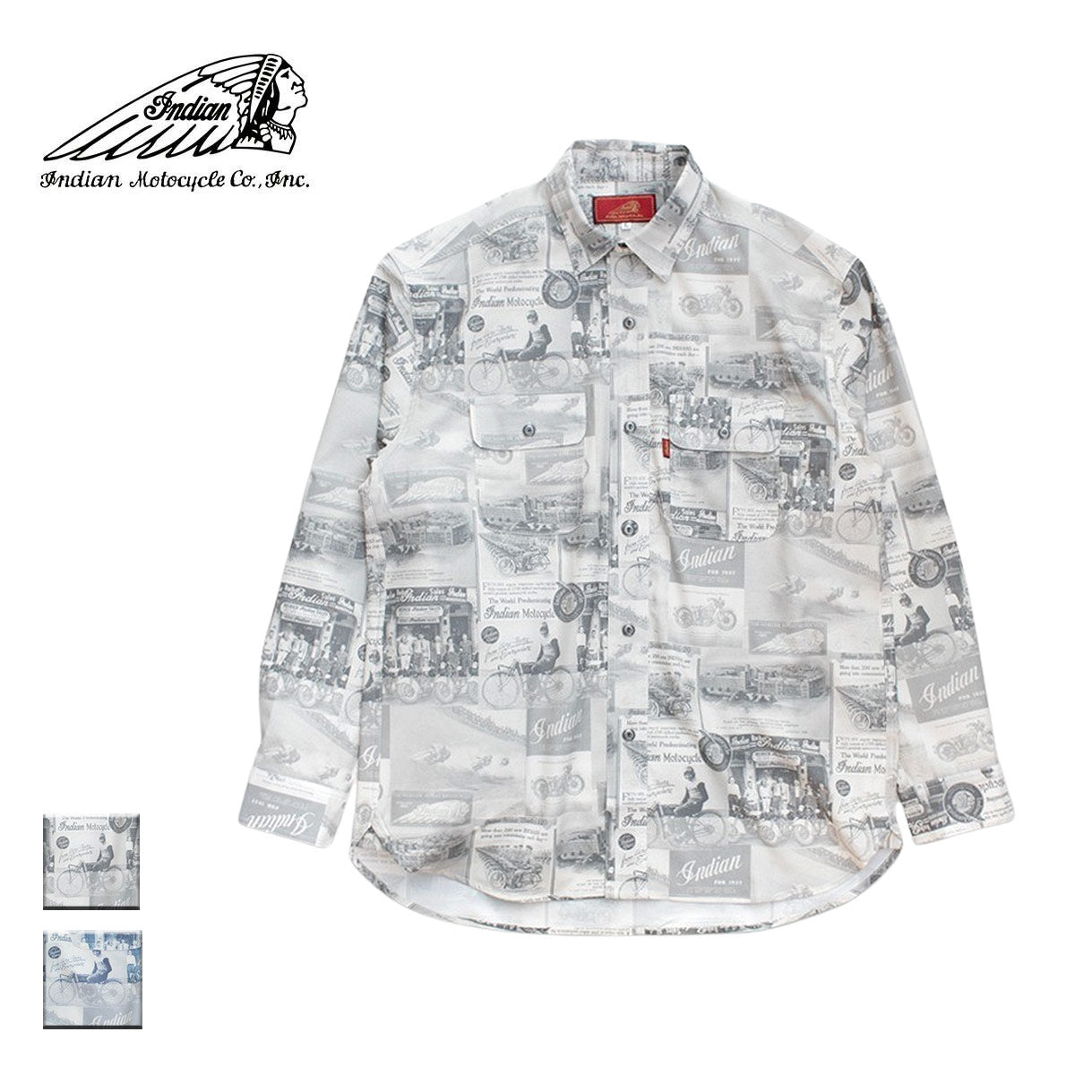 Indian インディアン All-over Pattern Work Shirt-1 – Blueism